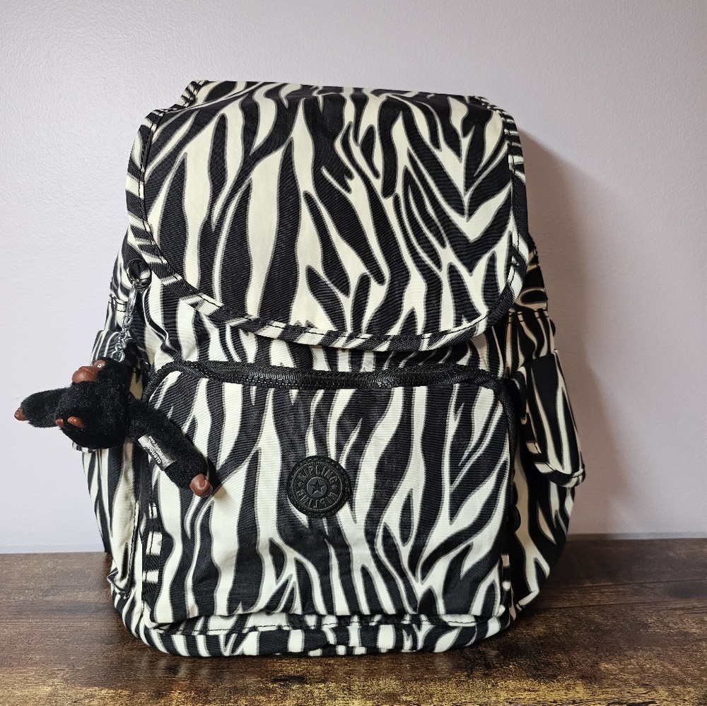 Kipling Zebra Print Small City Pack Backpack - Gem